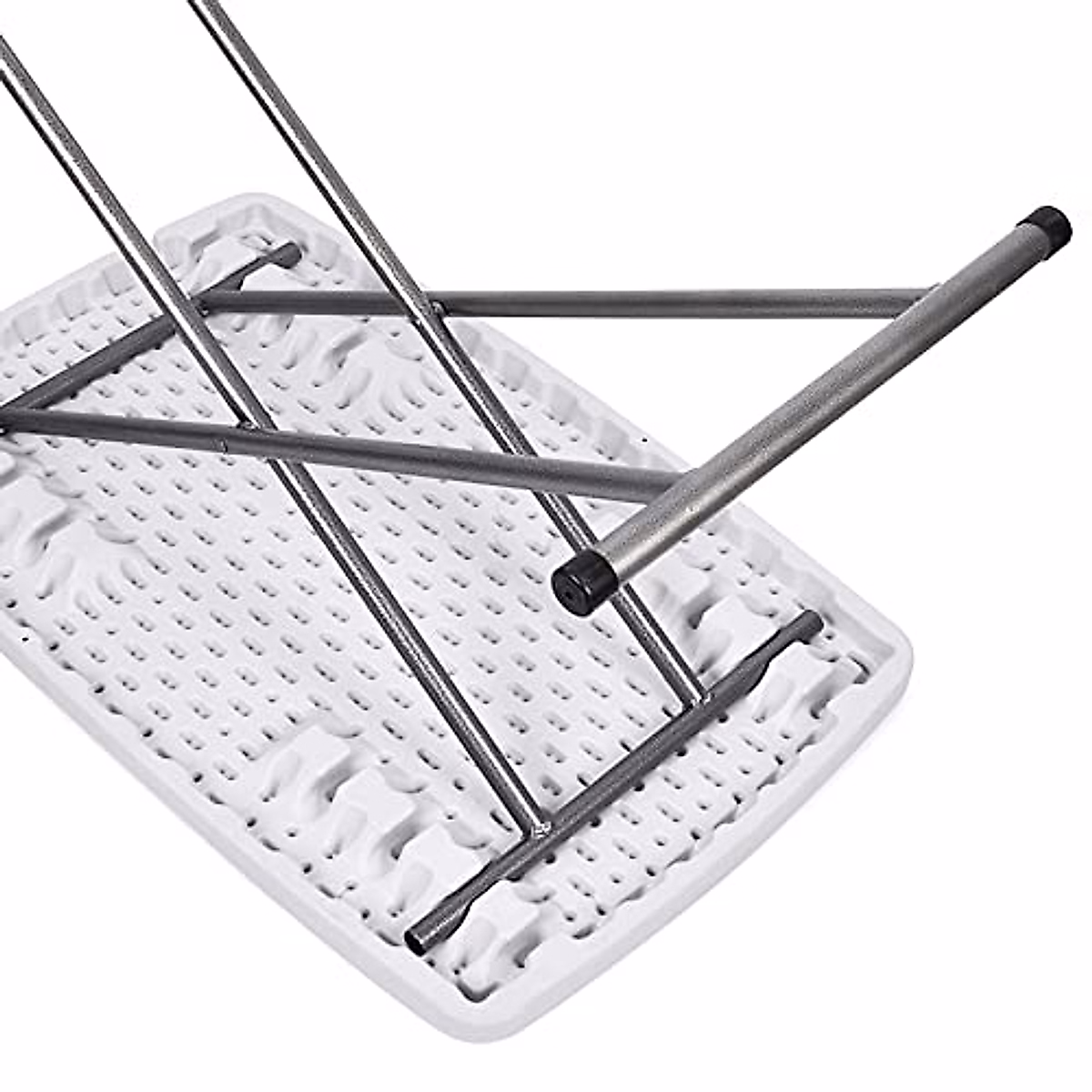 CNCEST Foldable Tray Table Small Personal Folding Table Indoor Outdoor Commercial Portable Dining Table Snack Desk Adjustable Height Stand Up Folding Desk for Home Garden Office White 30.31x19.69