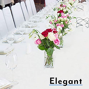 Upper Midland Products Paper Tablecloths 54”x 108”- 6 Pack 3 Ply Paper Table Cloths with Plastic Backing, Eco Friendly Poly Lined Disposable Paper Tablecloths Crisp White Table Cover Paper (6-Pack)