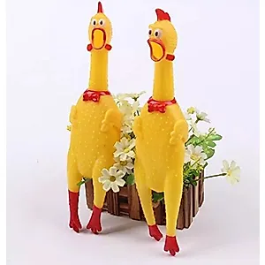 Keklle 2 Pack Large Screaming Chicken Toy Rubber Squawking Chicken 12 inch