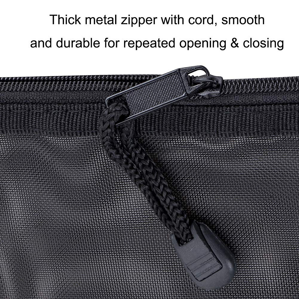 HRX Package Nylon Mesh Cosmetic Zipper Bags, 6PCS Black Makeup Pouches Pen Pencil Organizer Case for Travel Purse Diaper Bag (A5 x 3pcs, A6 x 3pcs )