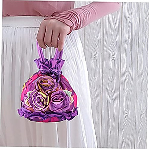SHERCHPRY 1pc Handbag Bucket Bags for Women Lug Bags for Women Evening Handbad for Women Evening Bag for Women Evening Handbag Cloth Purple Tote Bag Miss Flower Shape Evening Clutch Bag