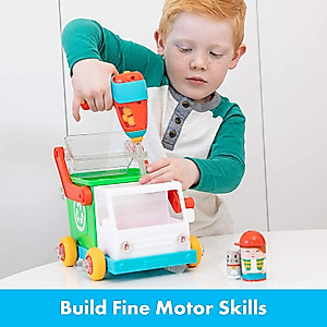 Educational Insights Design & Drill Bolt Buddies Recycling Truck Toy, Take Apart Toy with Electric Drill Toy, STEM Toy, Gift for Boys & Girls, Ages 3+