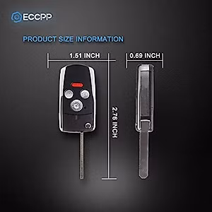 ECCPP Uncut Keyless Entry Remote Fob Folding Flip Key (Shell Case) Replacement for 03-2010 for H onda Accord Civic CR-V Fit Pilot Ridgeline key fob-2PCS 4 Buttons