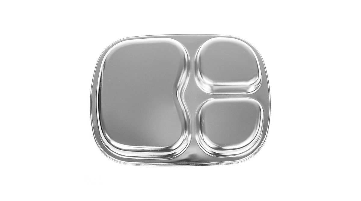 Stainless Steel Divided Plates Tray - 3 Sections, Compact Serving Platter