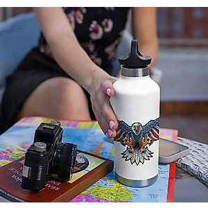 United by Color American Flag Sticker 7x4 Inches - Strong Adhesive Waterproof Bald Eagle Sticker - Does not Fade, Used for Truck, Hard hat, Helmet, Laptop, RV, Water Bottle, Boat