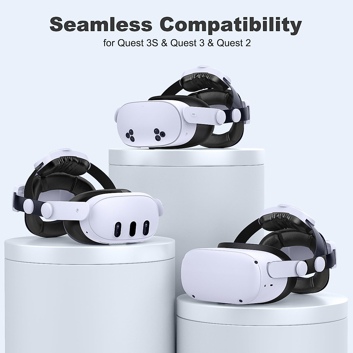 Kawaye Comfort Head Strap for Meta Quest 3S/Quest 3/Quest 2 Head Strap, Double Knobs Adjustable Elite Strap Replacement,VR Headset Accessories Strap Enhanced Support&Comfort&Reduce Pressure