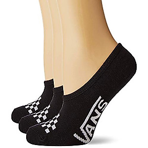 Vans - Canoodle Super No-Show Socks - 3 Pair Pack, Black/White (7-10)