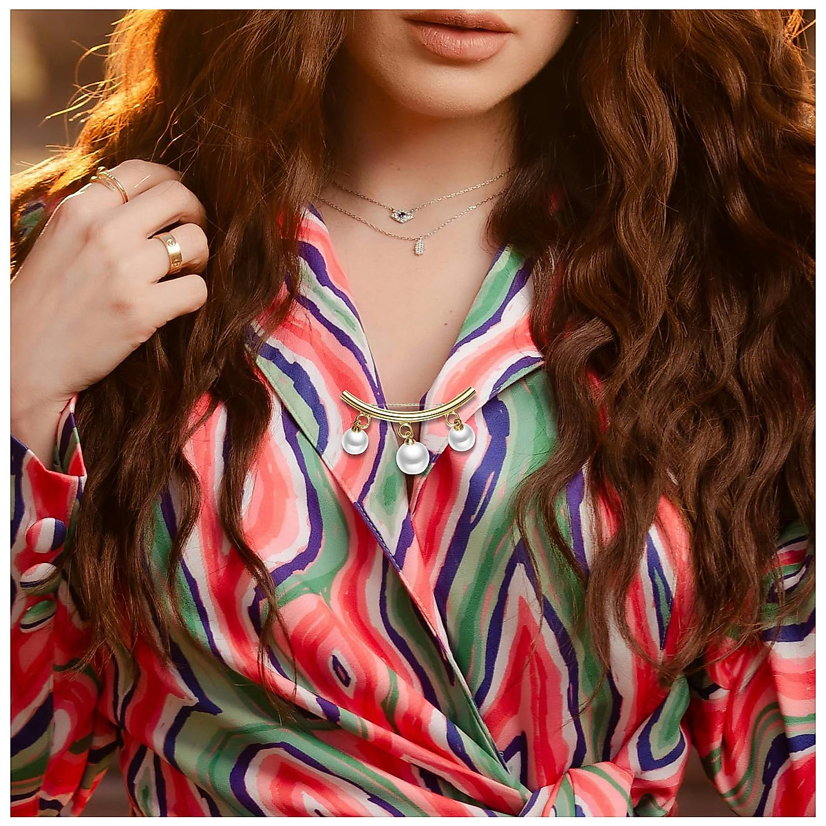 YOGEYOGE 36 Pcs Pearl Brooch Sweater Shawl Hat Safety Pin, Faux Pearl Safety Brooch, Waist Decoration for Women, Tightening Pearl Safety Pin for Women Scarves, Jackets, Tops, Jeans and Dresses