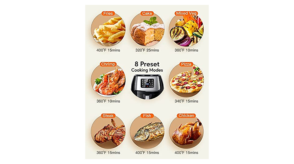 Famiworths 8.9 Quart Air Fryer with Touchscreen - Healthy & Large Capacity