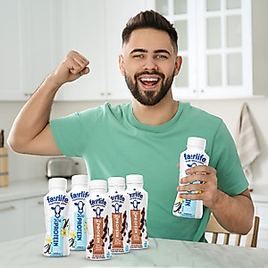 Fairlife Protein Shakes Chocolate and Vanilla Drink Nutrition Plan 6 Pack, 11.5 Ounces 30g of Protein In The Award Box Packaging