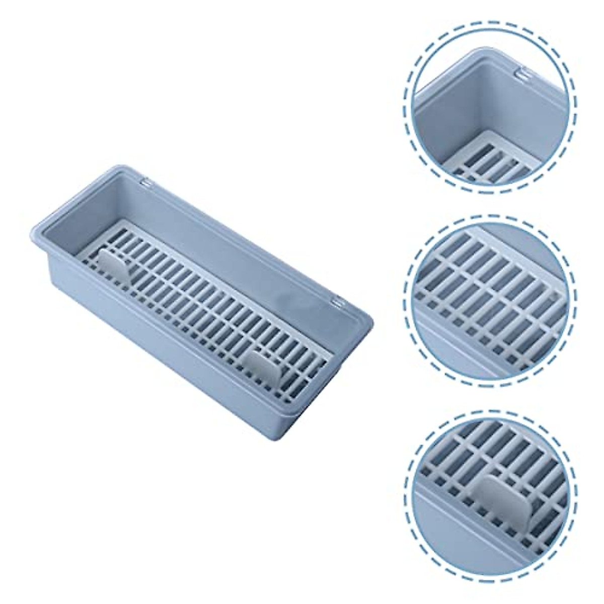 UPKOCH 2pcs box Blue Spoon Silverware Decorative Board Storage Cutter for Fork Cover Dish Household Caddy Organizer Basket Holders Drying Home with Cutlery Countertop Kitchen Utensil