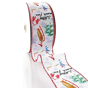 Ribbon Traditions Winter Snow Much Fun Wired Ribbon 2 1/2" by 10 Yards