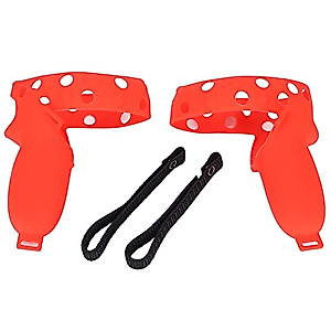 VR Joystick , Adjustable Protective Antislip Comfortable Controller Grip Cover Sweatproof with Strap for Quest 2(red)