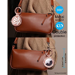 Airtag Holder,Metal Badge Rhinestone Airtag Key Chain,Diamonds Shine Air Tag.Holder Keychain,Air Tag Key Chain Compatible Apple Air tag