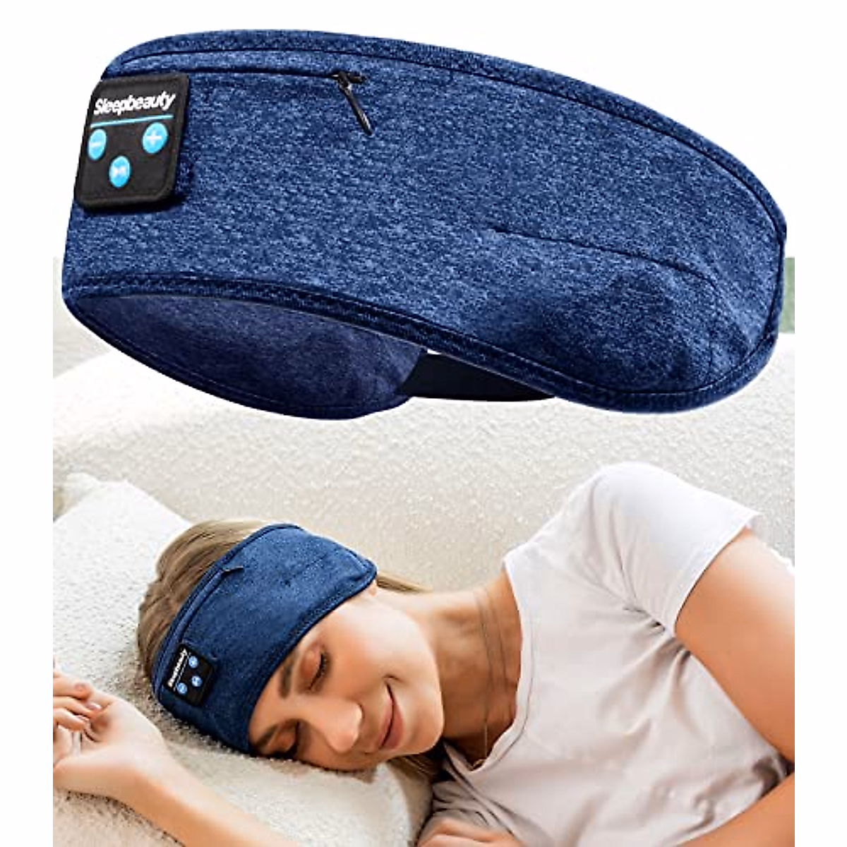 Sleep Headphones Bluetooth Hair Headband, Wireless Adjustable Headband Headphones Sleep Mask with Ultra-Thin Speakers Noise Cancelling Perfect for Sleeping,Workout,Running,Jogging,Yoga,Insomnia