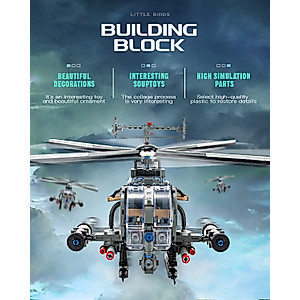 dOvOb Military Bird Helicopter Building Blocks Set, Fighting Army Plane Toys as Gift for Kids or Adult (523 Pieces)