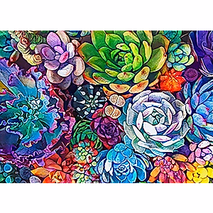 Colorful Succulent 1000 Piece Wooden Puzzle for Adults Jigsaw Puzzles Game Personalized Interesting Toys, Challenge Yourself with Difficult Puzzles Adults and Teens (500 Piece / 1000 Piece)