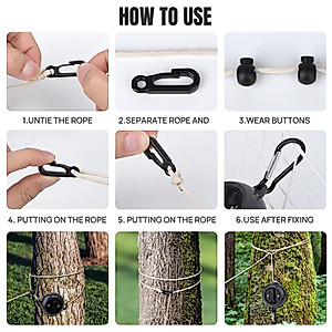 Zmains Retractable Clothesline Outdoor, Adjustable 32.8ft Travel Clothesline Portable Clothesline for Outdoor/Indoor Laundry Rope with 10pcs Stoppers 20pcs Windproof Clothespins 4pcs Hooks