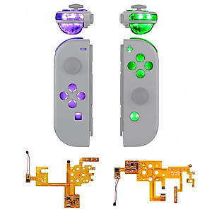 eXtremeRate 7 Colors 9 Modes NS Joycon DFS LED Kit for Nintendo Switch, Multi-Colors Luminated ABXY Trigger Face Buttons for Nintendo Switch & Switch OLED Model JoyCon - Joycon NOT Included