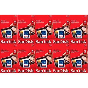 Sandisk 16GB (10 Pack) SD Card Bundle SDHC Class 4 Flash Memory | Model SDSDB-016G-B35 |