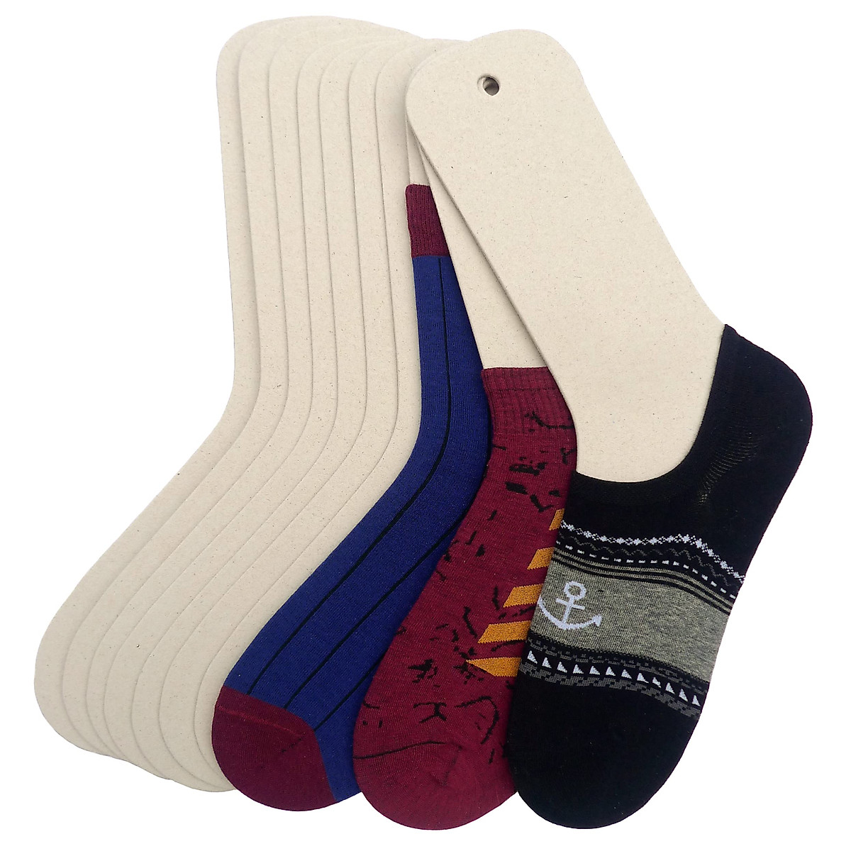 TATYZ Cardboard Sock Inserts Form Blockers, Sock Shaper and Organiser for Storage or Display - 10 PCS (Large)