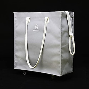 Rolling Laundry Basket Bag, ROLLBPROBOX Laundry Baskets On Wheels, Shopping Trolley 18.9"L x 7"W x 18.11D",Collapsible Rolling Laundry Hamper, Carries Up To 50 lb, Beige