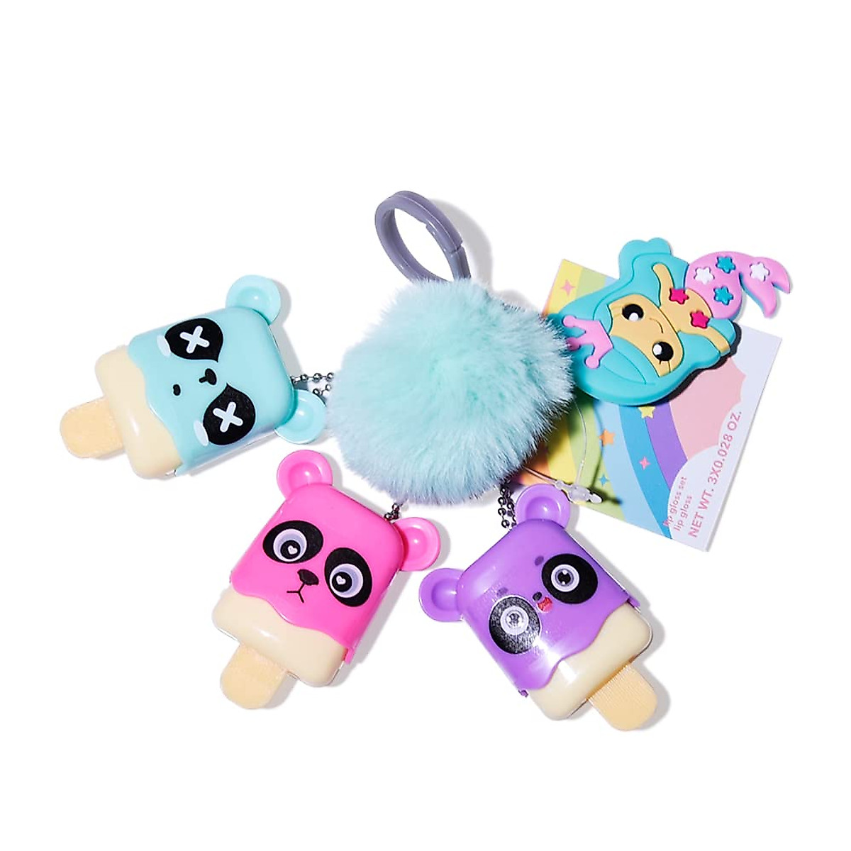 M&U MAKE YOU UP MU 6pcs Ice Cream Lip Gloss for girls (Rabbit and Bear)