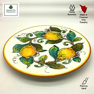 Italian Ceramic dinnerware set - Hand Painted kitchen Dishes sets for 6 - Made in ITALY Tuscany - Italian Pottery dinner plates - Home Decor Lemons Ceramics dishes set - Service For 6