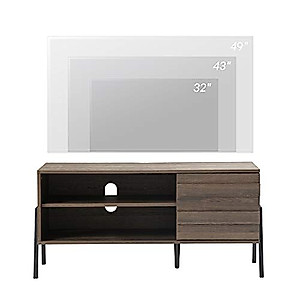 FITUEYES Mid-Century Modern TV Stand for TVs up to 55 Inch, Retro Media Console Table Entertainment Center with Cubby & Storage Cabinet, Television Stands for Living Room Bedroom, Espresso, 43 Inch