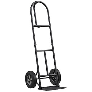 Nightcore Hand Truck 660 LBS Capacity, Heavy-Duty Dolly Cart w/P-Handle, All-Terrain Double Bearing Wheels, Foldable & Space-Saving Hand Cart for Home, Warehouse, Garage, Backyard (Black)