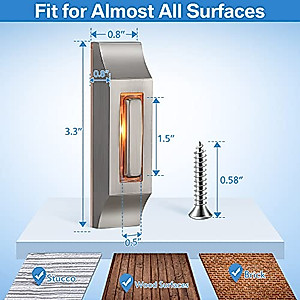 LED Lighted Doorbell Button, Solid and Sleek Metal Wall Mounted Door Bell Push Buttons for Home, Universal Garage Door Opener Switch (Dark Silver, 1 Pack)