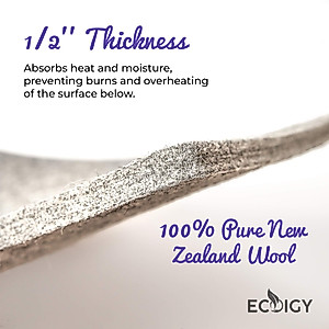 Ecoigy 17" x 13.5" Wool Ironing Pad, 1/2" Thick Wool Pressing Mat for Quilting, 100% New Zealand Wool Quilting Mat, Quilting Supplies and Notions, Best Ironing Mat with Sewing Supplies