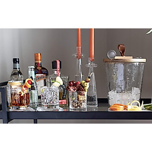 Mud Pie Textured Glass ICE Bucket, 8 1/2" x 7 1/2" dia, Clear