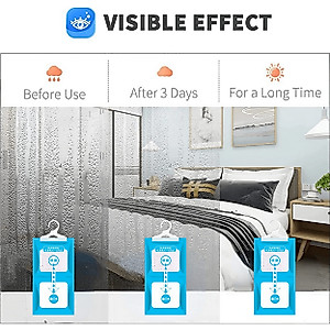 Hanging Moisture absorber Bags (8 Pack) - 12.5 Oz, Fragrance-Free Dehumidifier Bags, Moisture Absorber for Closet, Bathroom, Storage, Kitchens, Basement, Laundries, Spaces, Studies, Boats, RVs