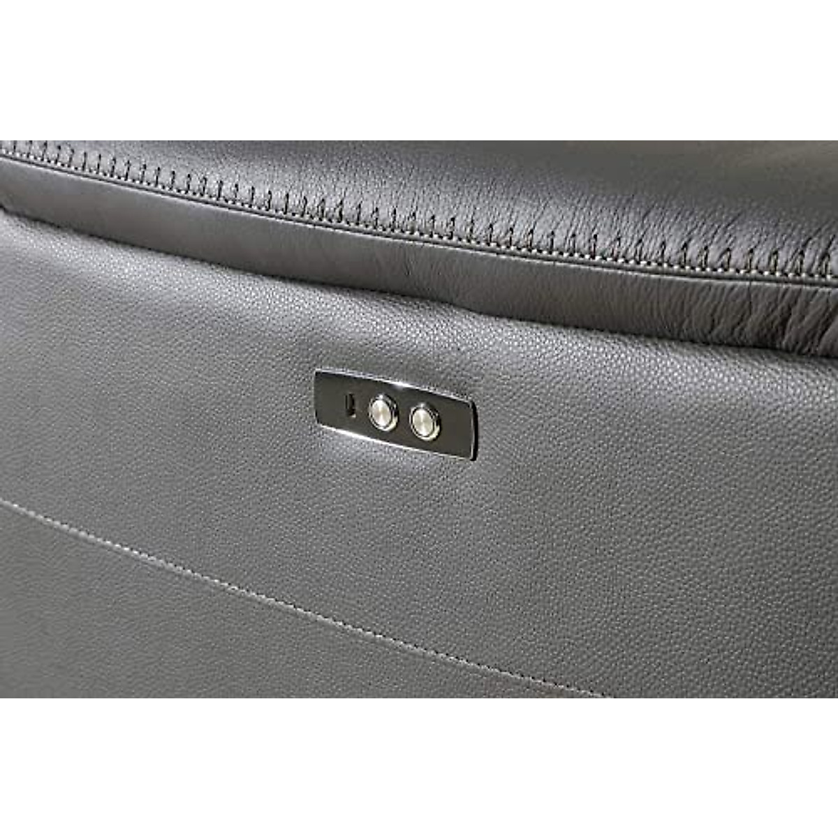 Blackjack Furniture Venice 7 Piece Italian Leather Sectional Sofa with 3-Power Recliners, Adjustable Headrest, Lumbar Support, USB and Wireless Charging Station, Extra Large Storage, 1 Console, Gray