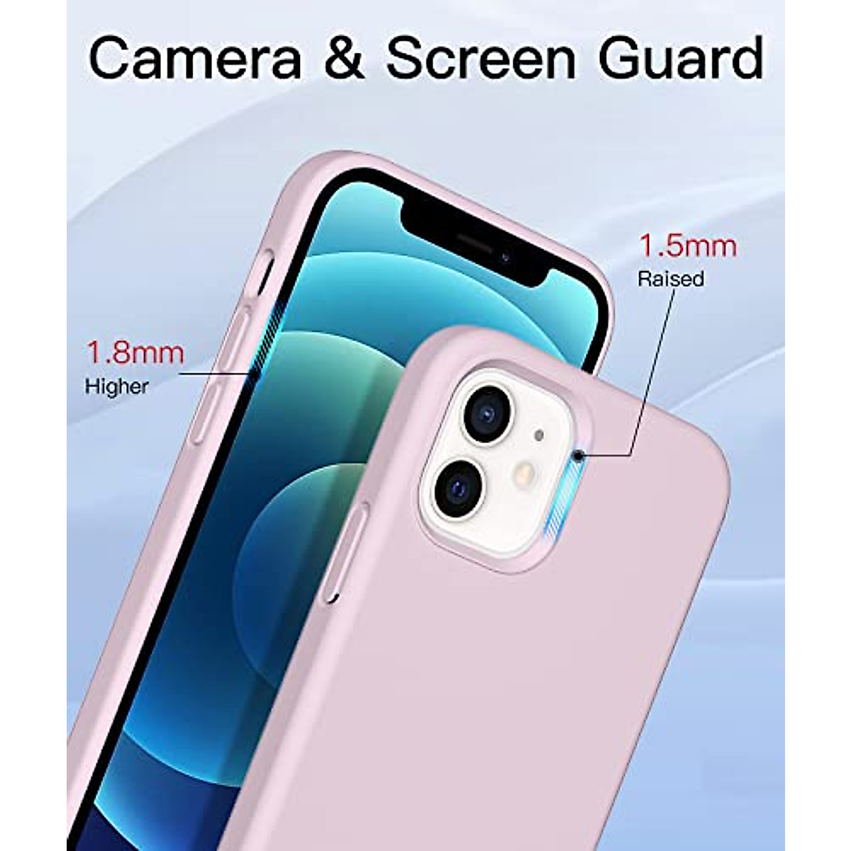 LEOMARON Compatible with iPhone 12 and iPhone 12 Pro Case 6.1 inch, Liquid Silicone Full Body Protection Cover Case with Soft Microfiber Cloth Lining for iPhone 12 and iPhone 12 Pro 2020, Lavender