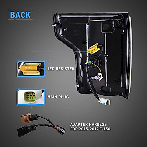 VLAND Led Tail lights Compatible with Ford F-150/ Raptor 2015-2019 Pickup Truck w/Red Turn Signal (Not Fit a XLT/Lariat and Factory with BLISS or LED Version), Smoke