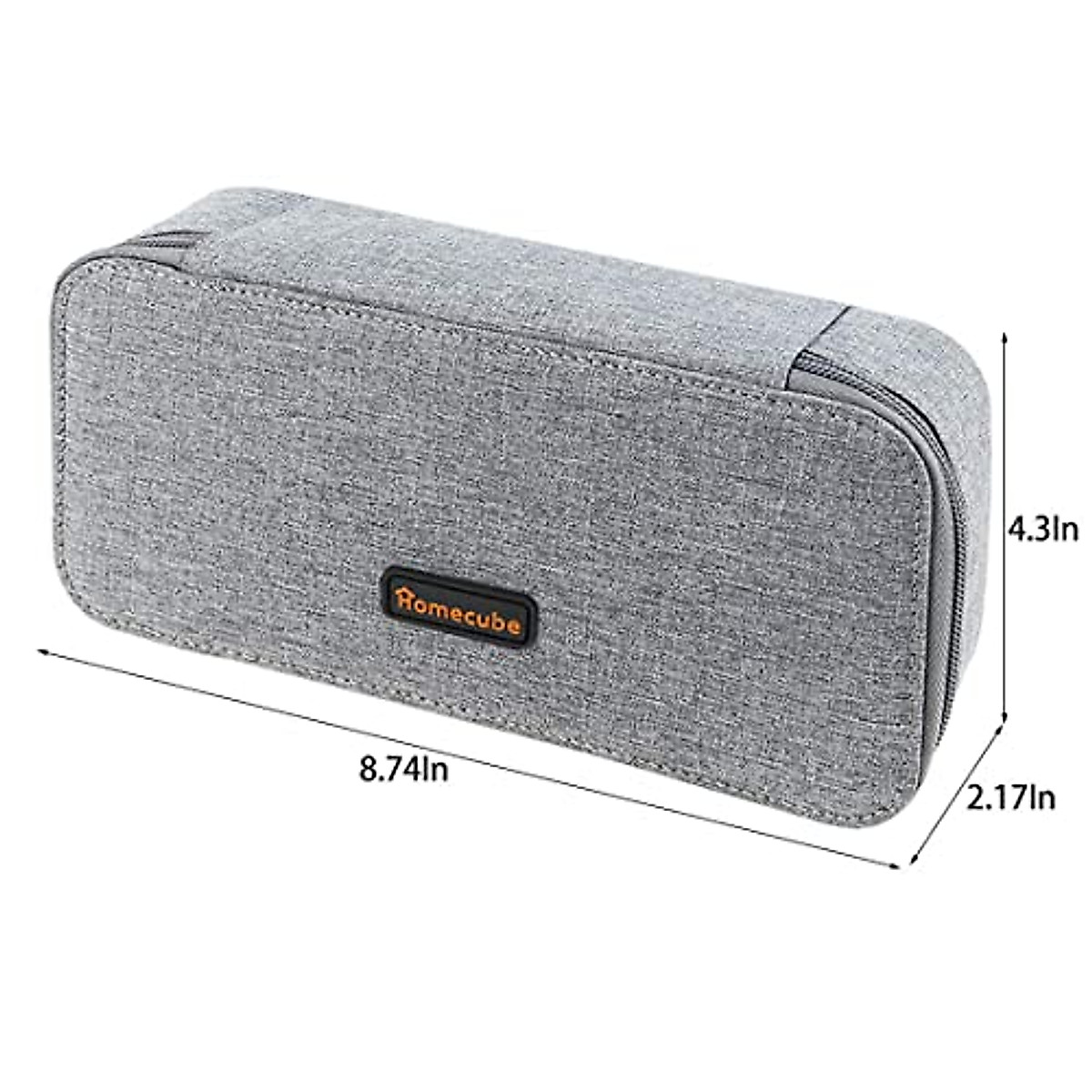 Homecube Pencil Case Big Capacity Pen Marker Holder Pouch Box Makeup Bag Oxford Cloth Large Storage Stationery Organizer with Zipper for School Office - Gray