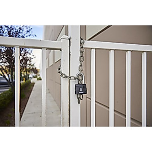 BRINKS - 50mm Commercial Laminated Steel Weather Resistant Padlock with 2” Shackle - TPE Wrapped and Hardened Boron Steel Shackle, Black