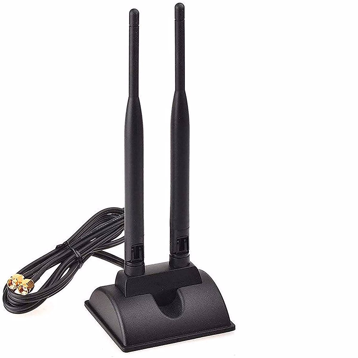 TECHTOO WiFi Antenna Dual Band 2.4GHz - 5.8GHz with RP-SMA Connector Magnetic Base for Wireless Network Router - USB Adapter - PCI PCIe Cards - Signal Booster - Access Point - Wireless Range Extender