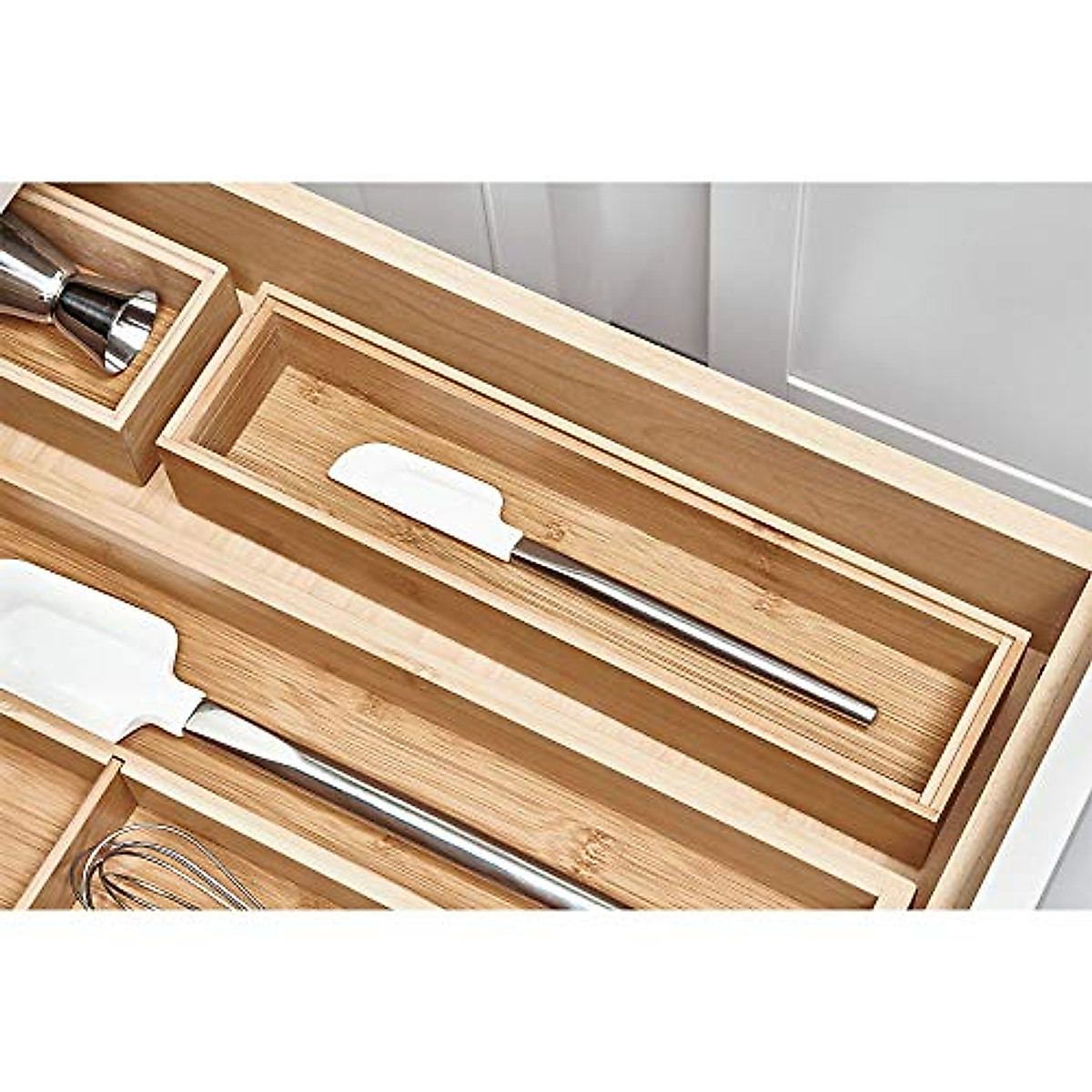 iDesign 41850 InterDesign Stackable Box-Bamboo, 3” x 12” x 2” Formbu Drawer Organizer - 3" x 12" x 2", 3" x 12"