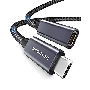 Stouchi USB C Extension Cable 6FT/1.8M, PSVR2 Extension Cable Type C 3.1 Male to Female Fast Charging & Audio Data Transfer for iPhone15, iPad Mini/pro, MacBook Air M2/ M1 Mac Mini/pro, Mag- Safe