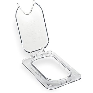 Carlisle FoodService Products Storplus Ez Access 1/9 Size Hinged Universal Food Pan Lid with Notch for Catering, Buffets, Restaurants, Polycarbonate, Clear, (Pack of 6)