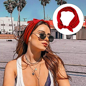 DRESHOW 6 PCS Adjustable Headbands for Women Knotted Headbands Elastic Non-Slip Fashion Hair Bands for Workout Sports Running Yoga