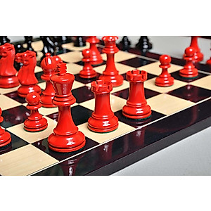 The Grandmaster Chess Set - Pieces Only - 4.0" King (Black & Red Lacquered)