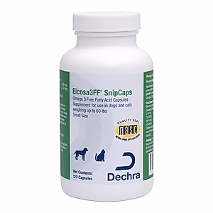 Eicosa3FF SnipCaps Omega 3 Free Fatty Acid Capsules for Dogs and Cats - Small, 120 ct