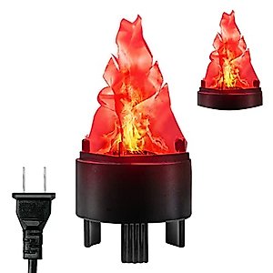 3D Artificial Fake Fire Flames - 110V LED Effect Light Electric Fake Campfire Lamp, Realistic Simulated Prop Flame Lamp for Christmas/Halloween/New Year/Indoor/Stage/Party/ Night Club Decorations