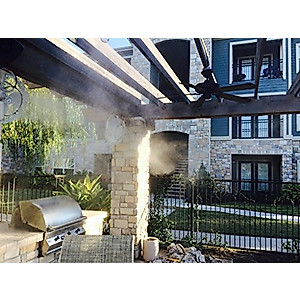 Patio Misting Kit - 250 PSI Patio misting System - Made in USA Pump - Up to 40 Nozzles Misting System - For Residential Misting System - Stainless Steel Misting Nozzles (10 Nozzle System)