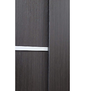 SARTODOORS Brown Modern Door 28 x 80 with 3D Strips | Planum 0030 Wenge | Frame Trims Lever Satin Nickel Hardware | Closet Solid Core Door