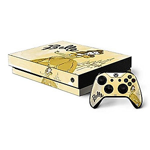 Skinit Decal Gaming Skin Compatible with Xbox One X Console and Controller Bundle - Officially Licensed Disney Princess Belle Design